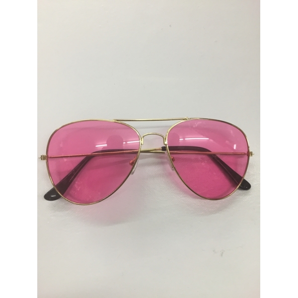 Pink Aviator Glasses - Party Glasses Novelty Sunglasses